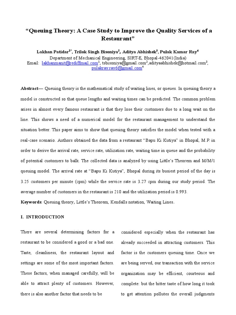 Queue Theory Paper | PDF | Applied Mathematics | Teaching Mathematics