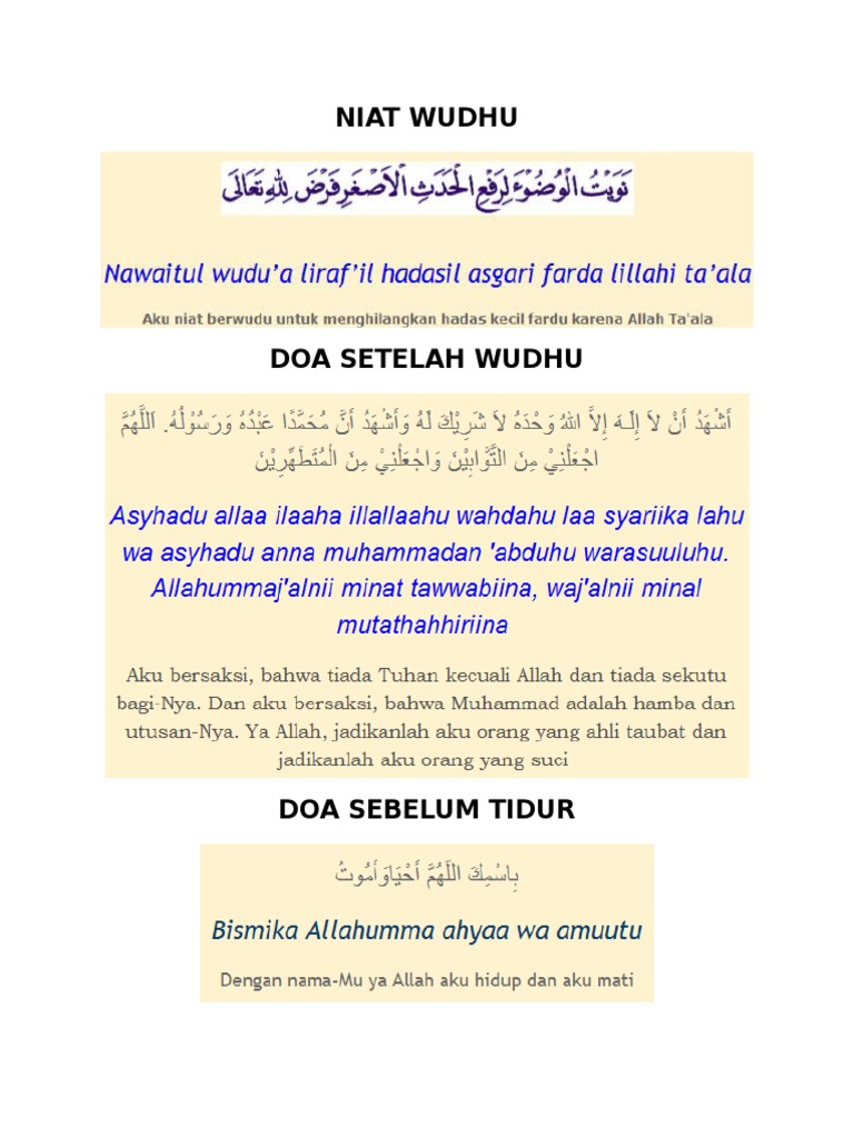Niat Wudhu | PDF