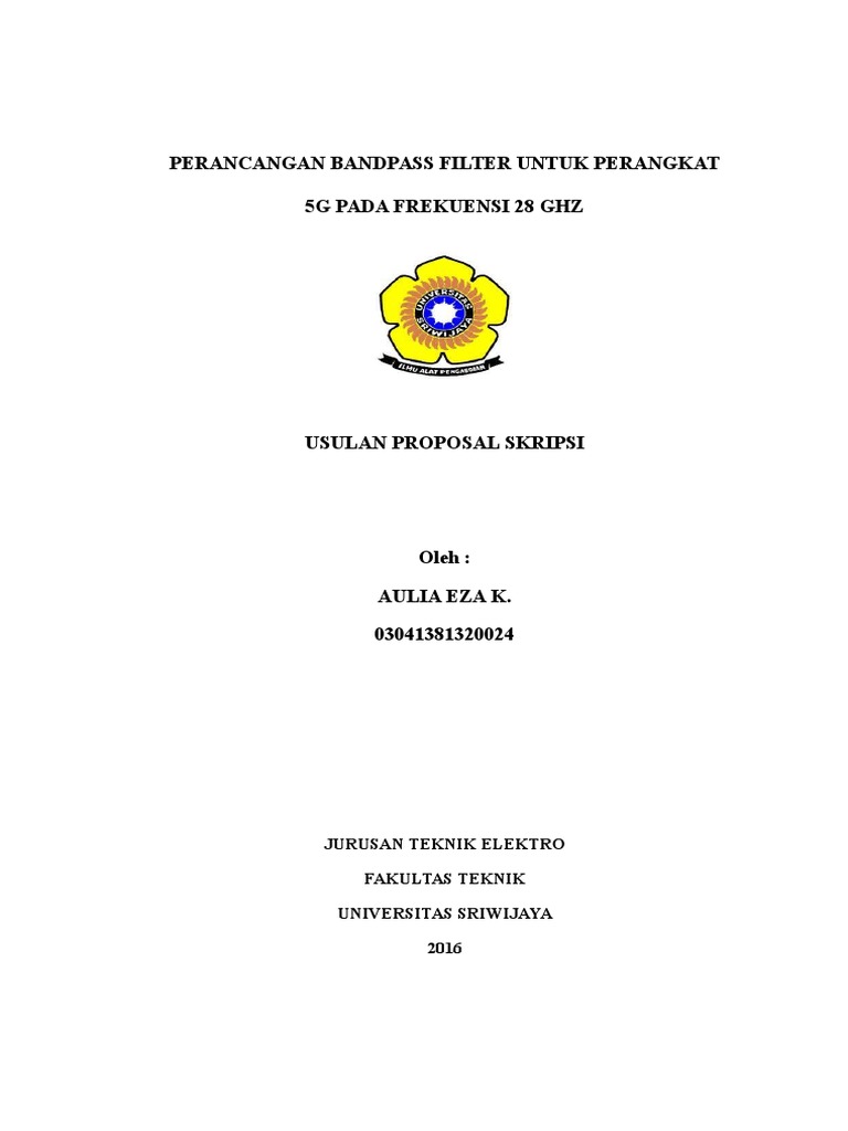 Cover Proposal Unsri | PDF | Teknologi & Rekayasa