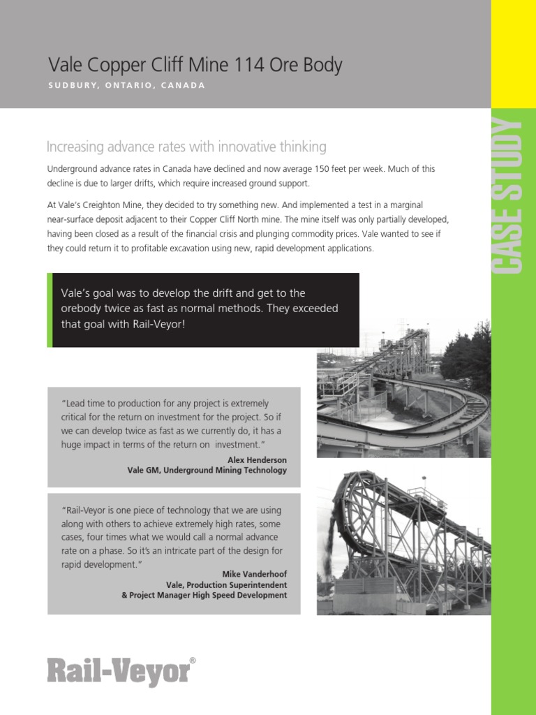 Vale Copper Cliff Mine Case Study | PDF | Mining | Industries