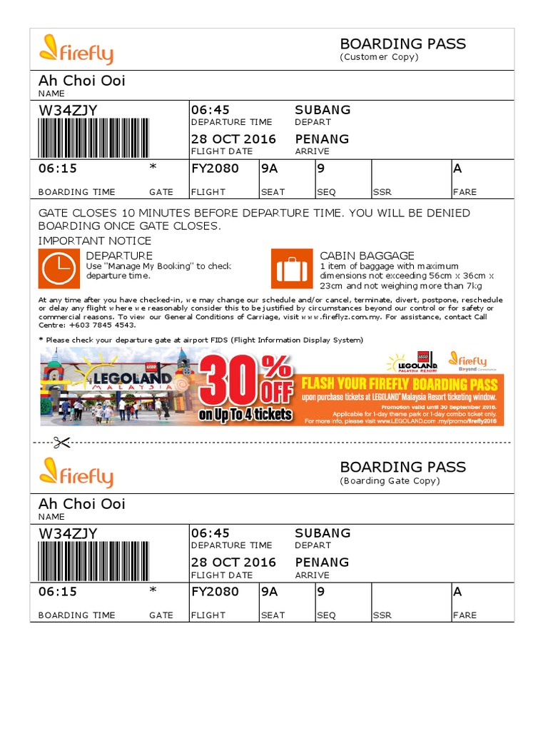 Firefly Boarding Pass | PDF | Aviation | Aviation Safety