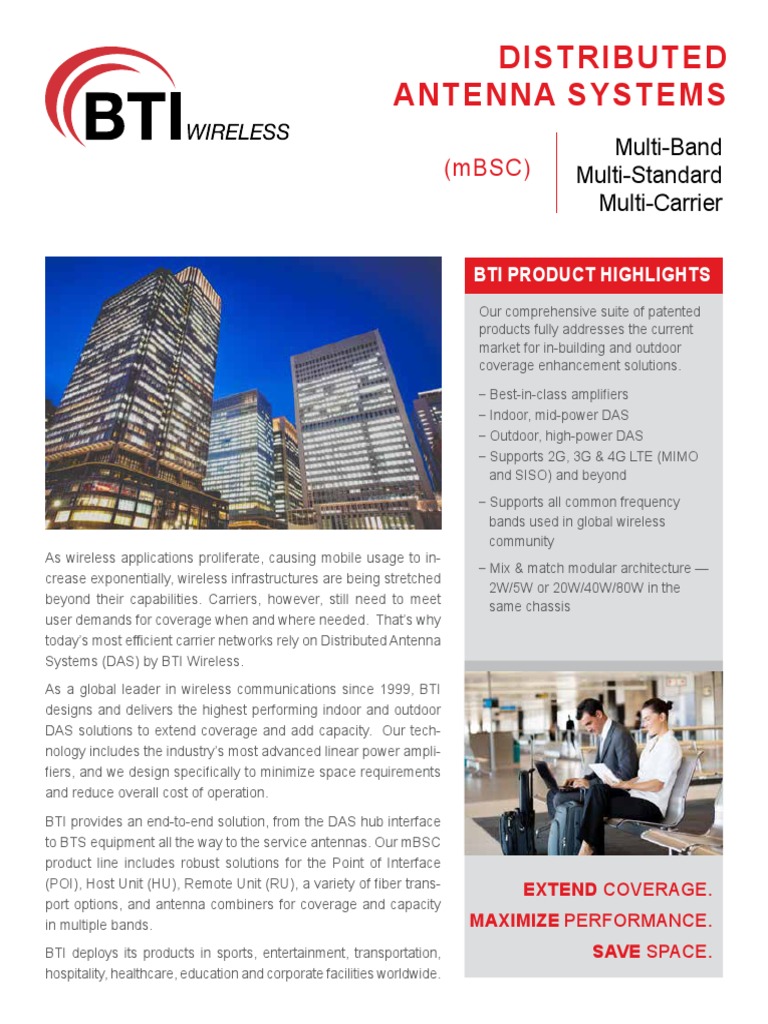 BTI DAS Brochure Low PDF | PDF | Wavelength Division Multiplexing | Radio