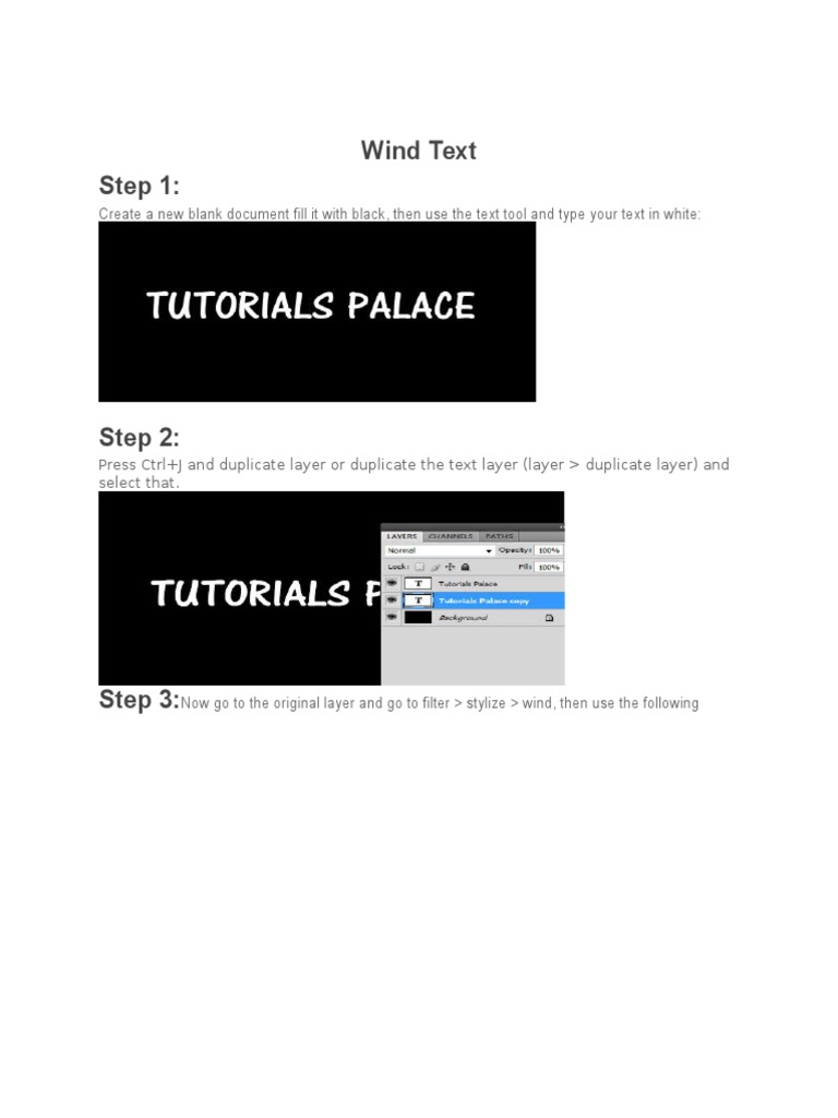 Wind Text Effect Tutorial | PDF | Teaching Methods & Materials