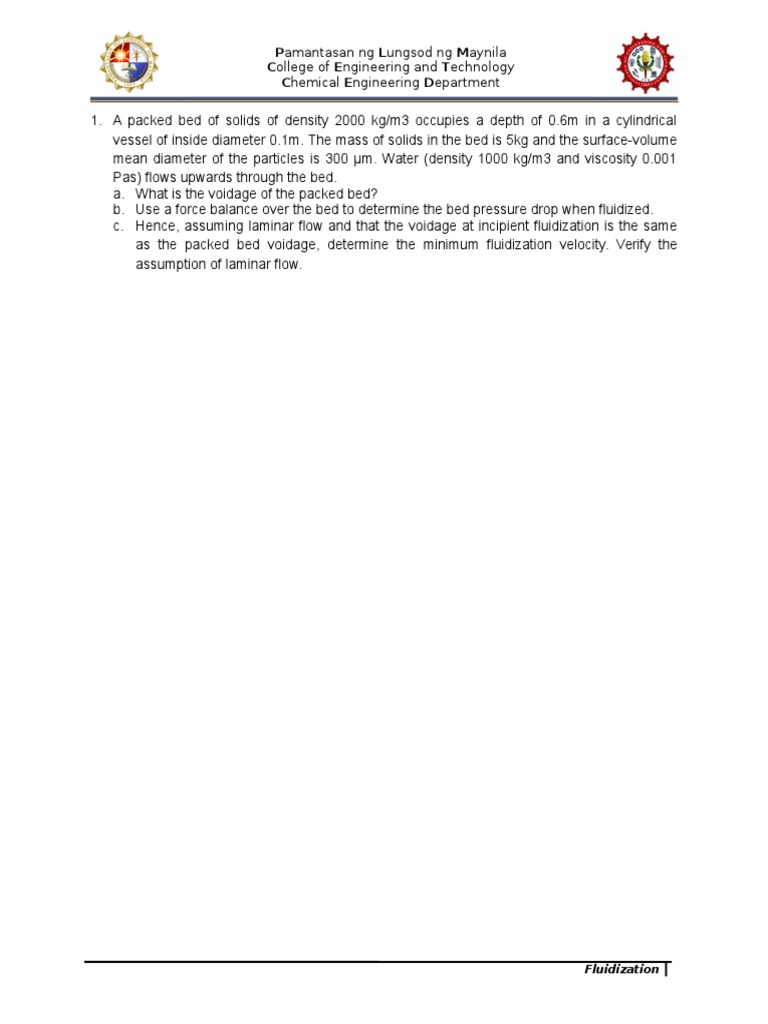 Partech Solved Problems 15 Problems | PDF | Fluidization | Density