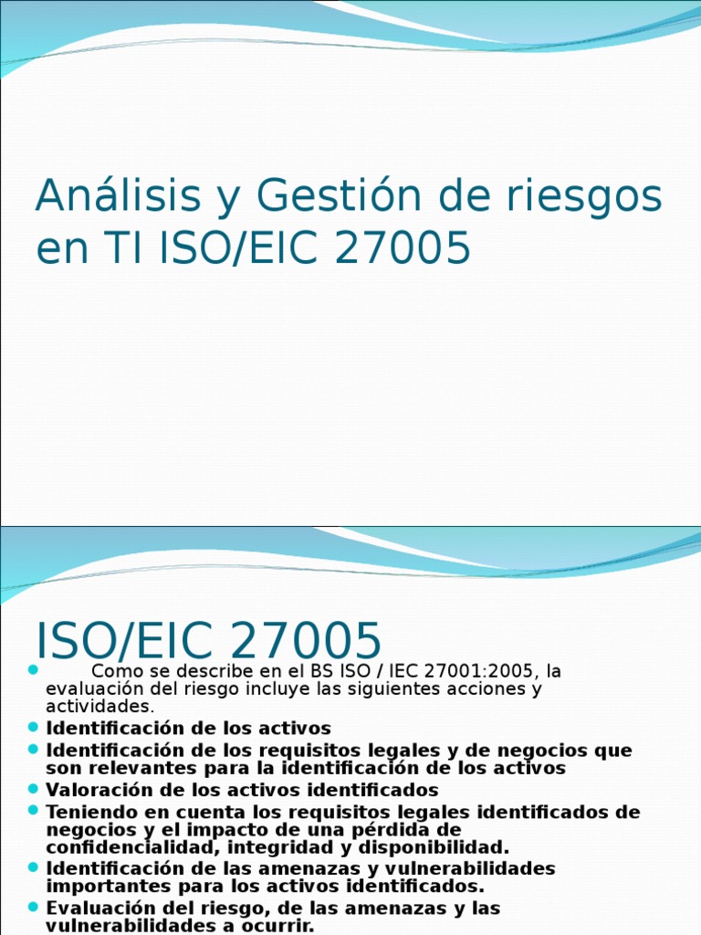 Iso Iec 27005 | PDF | La seguridad | Organización internacional para la ...