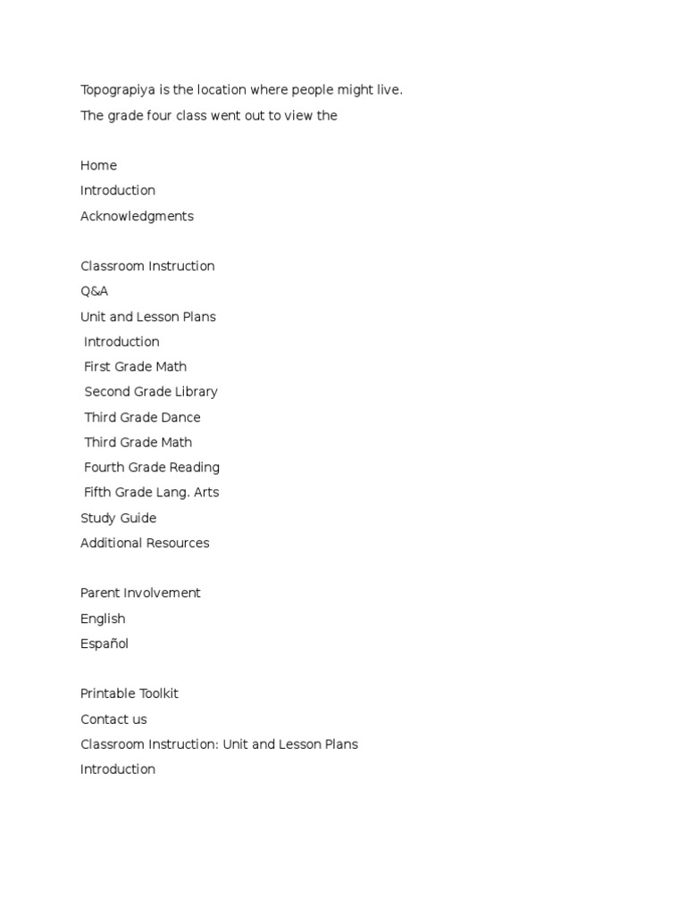 Topograpiya Is The Location Where People Might Live | PDF | Lesson Plan ...