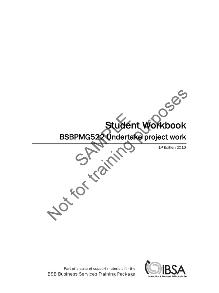 Sample Not For Training Purposes: Student Workbook | PDF | Project ...