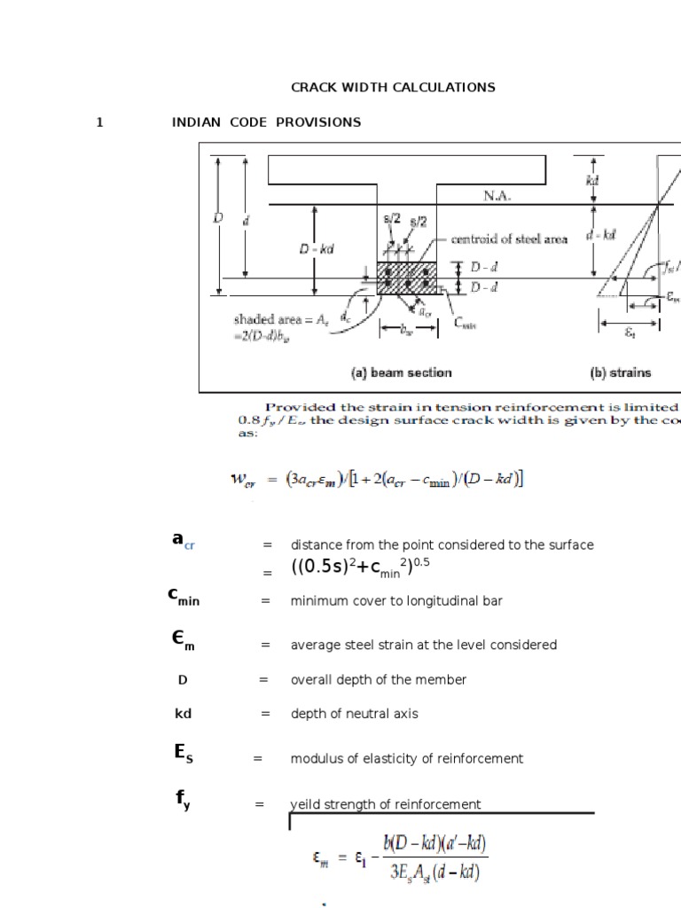 Crack Width Calculation | PDF | Classical Mechanics | Building Engineering