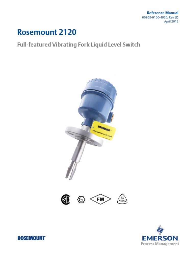 Manual Rosemount 2120 Vibrating Fork Liquid Level Switch Data1 | Relay ...