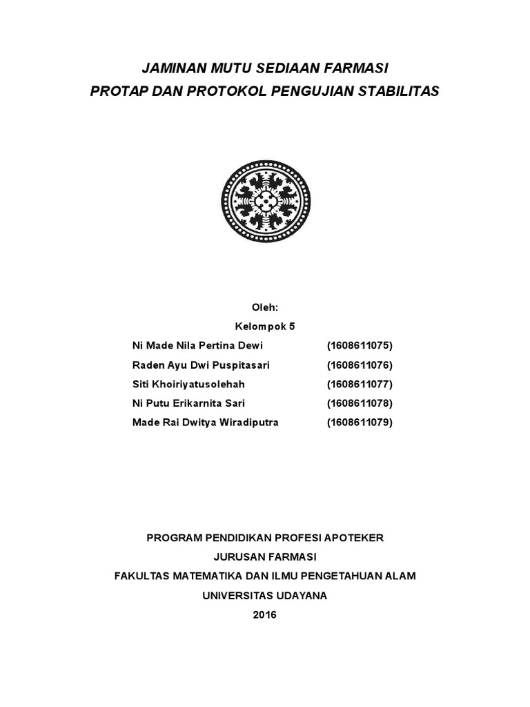 Protap Dan Protokol Stabilitas | PDF