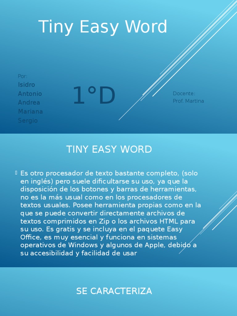 Tiny Easy Word: Procesador Accesible | PDF | Informática