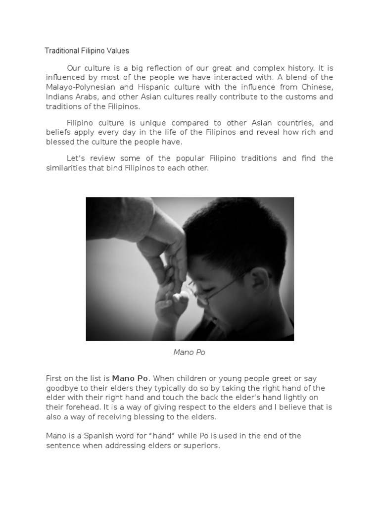Traditional Filipino Values | PDF | Cuisine | Foods
