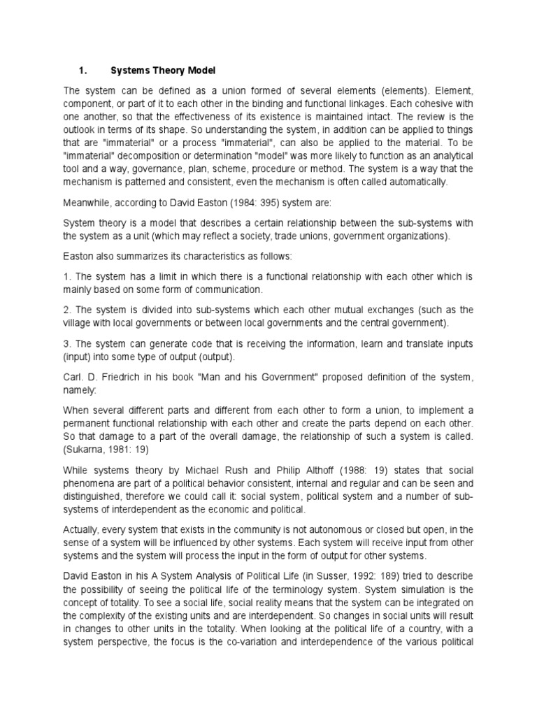 Systems Theory Model | PDF | System | Systems Theory