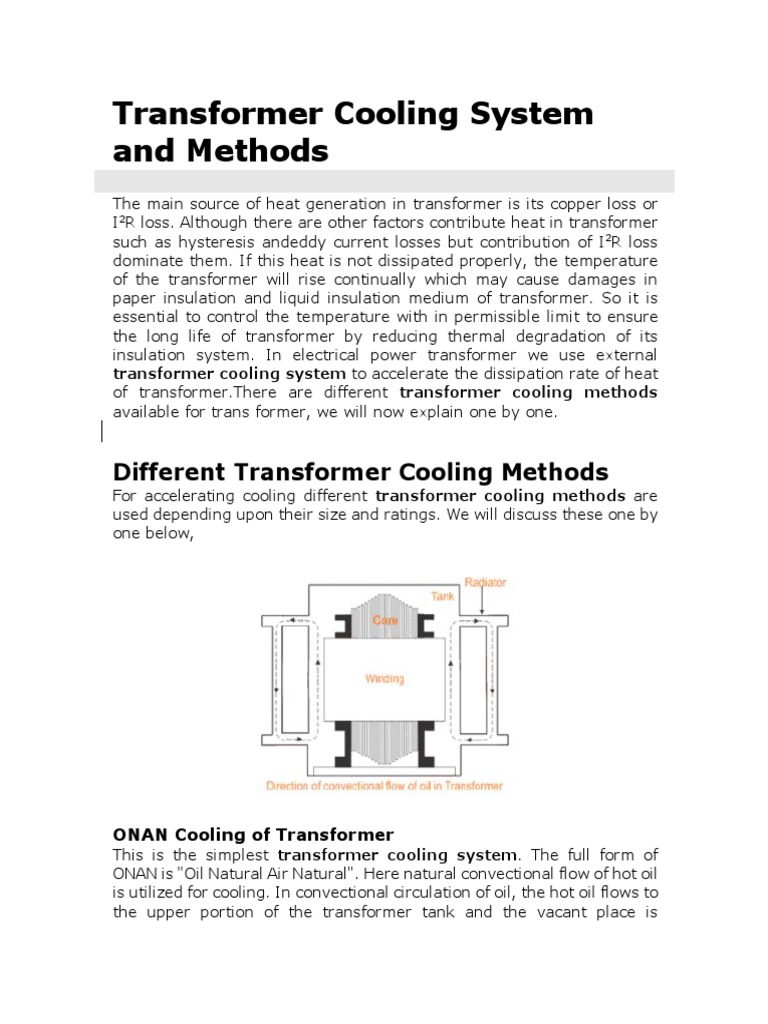 Transformer Cooling System and Methods | PDF | Transformer | Convection