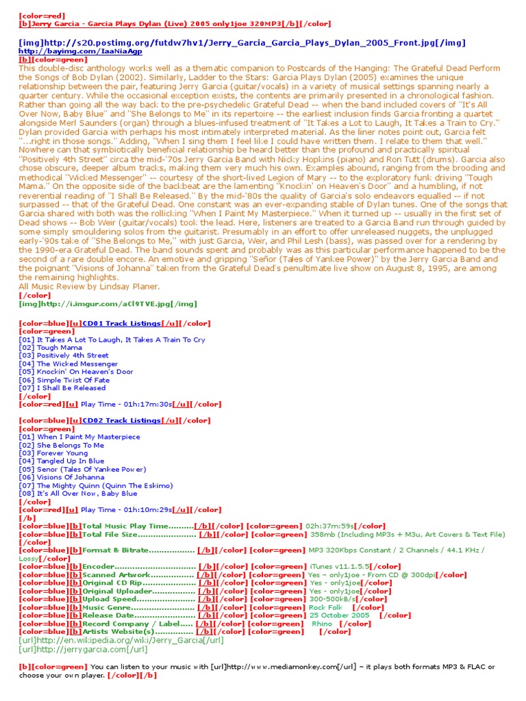 Ladder to the Stars: Garcia Plays Dylan (2005) | PDF | Grateful Dead ...