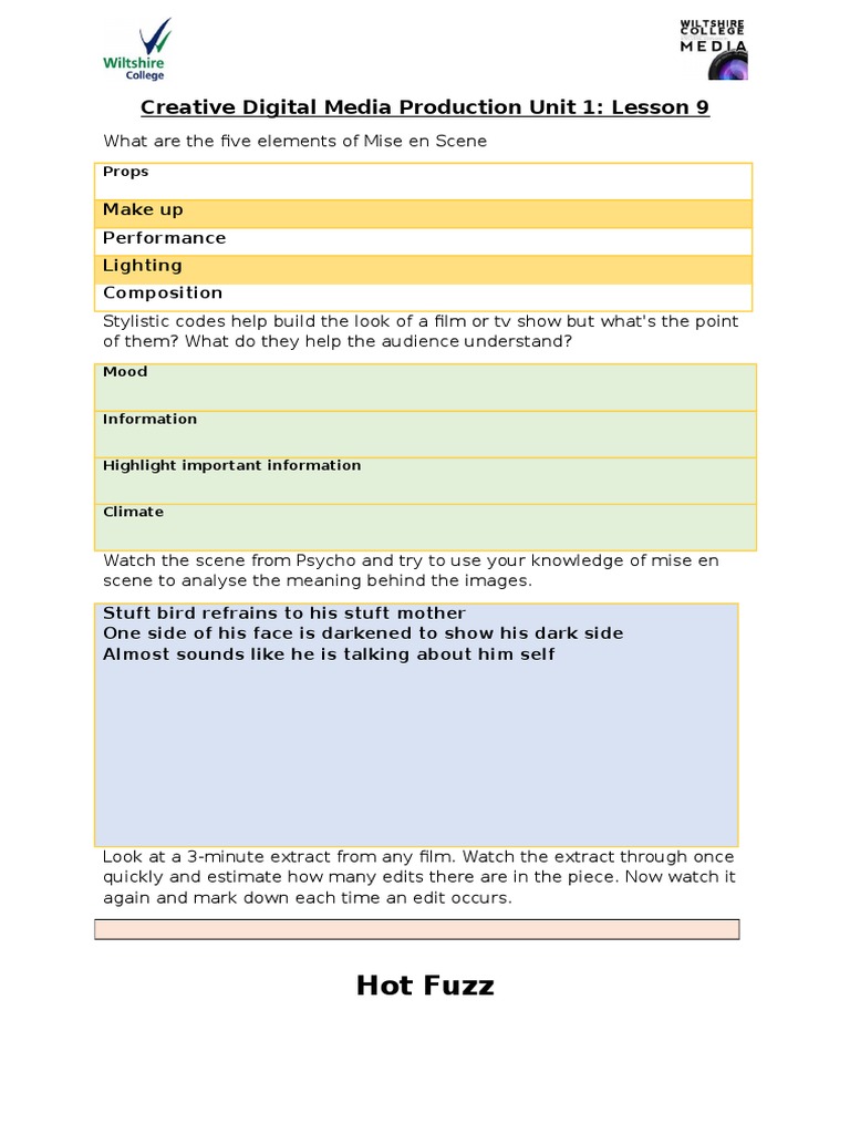 Handout - CDMP Unit 1 Lesson 10 | PDF | Leisure | Entertainment (General)