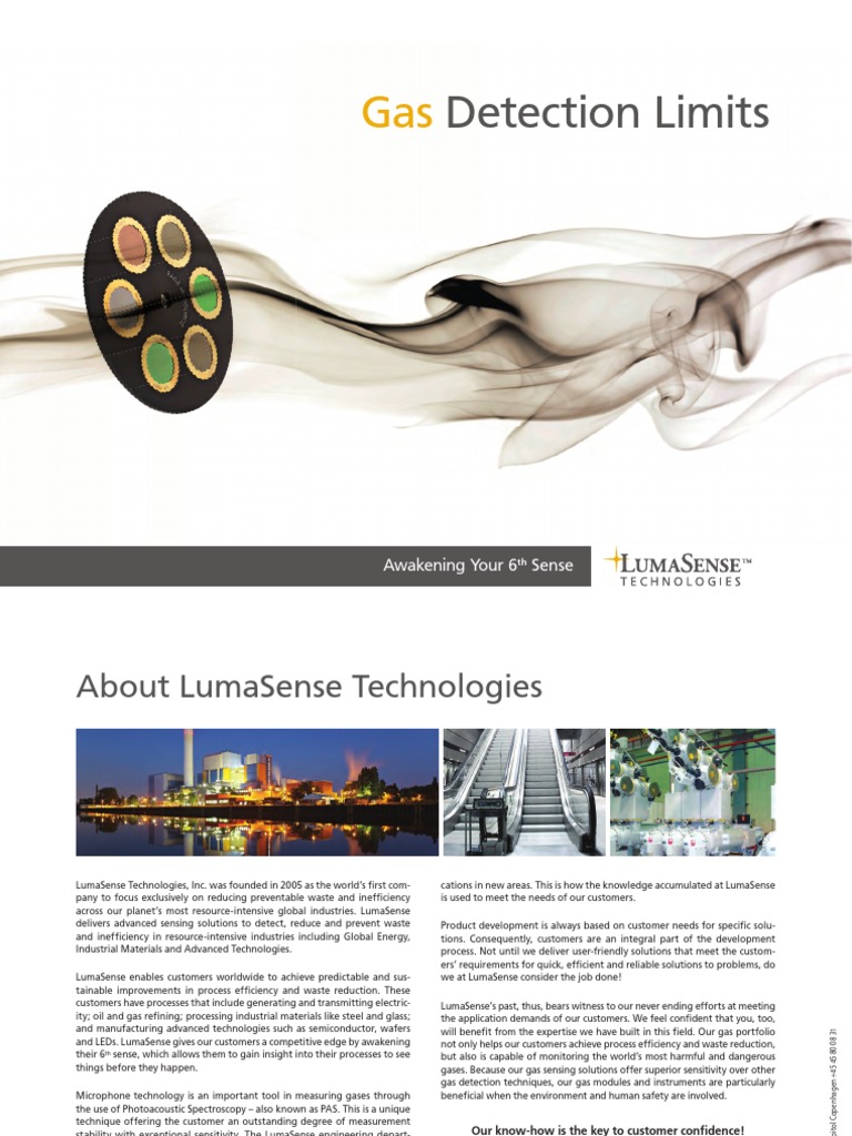 Lumasense Gas Detection Limits Wall Chart PDF | PDF | Optical Filter ...