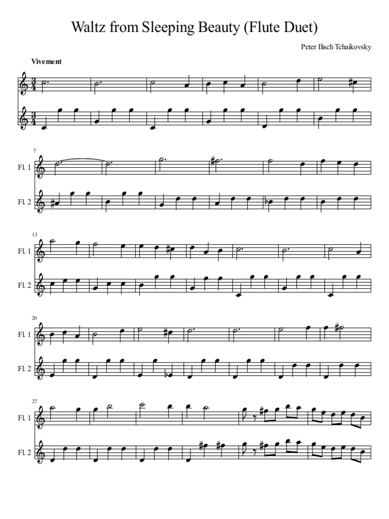 Waltz From Sleeping Beauty Flute Duet
