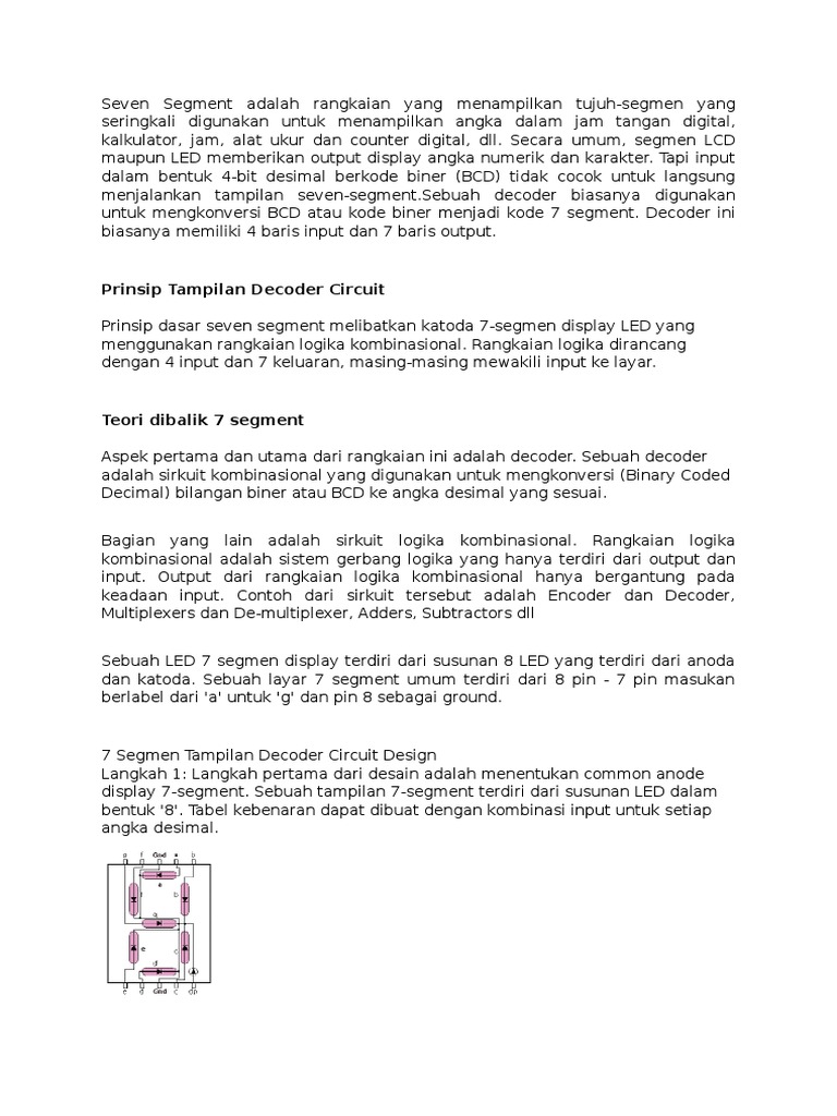 Seven Segment Adalah Rangkaian Yang Menampilkan Tujuh | PDF