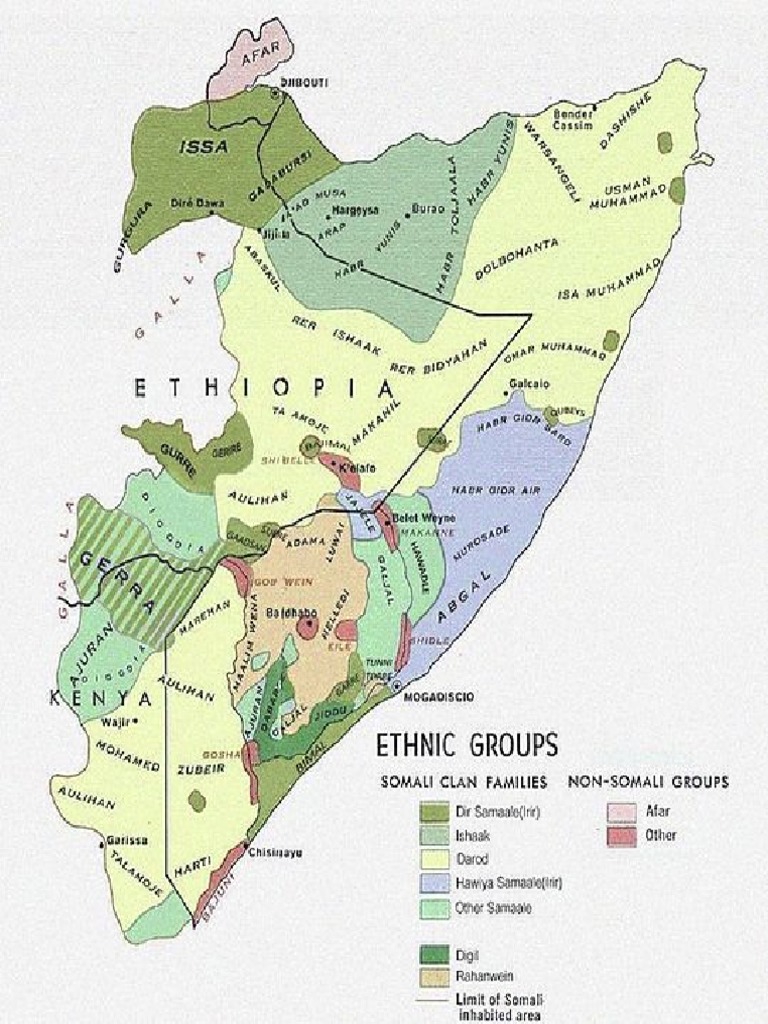 Somali Clan Map 1977 | Ethnic Groups | Tribe