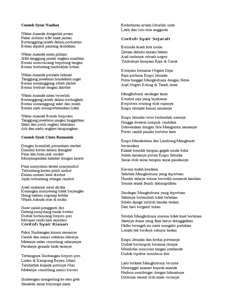 Contoh Syair Nasihat | PDF