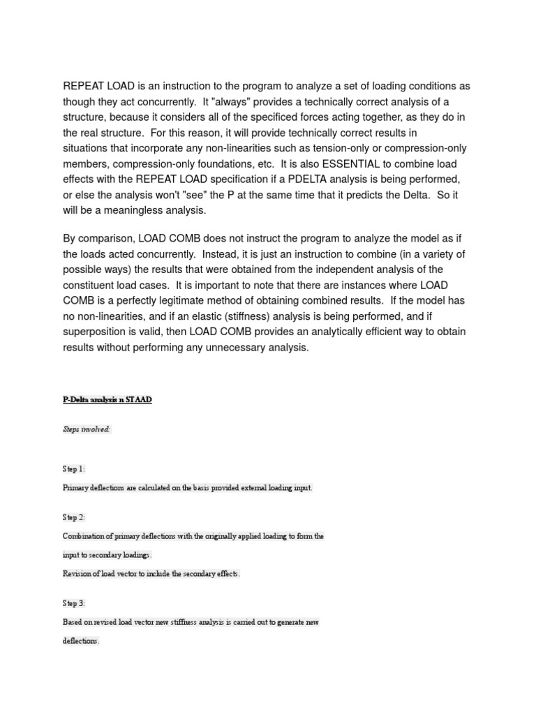 An Overview of Repeat Load and Load Comb and the Importance of Combining Loads for Nonlinear and ...