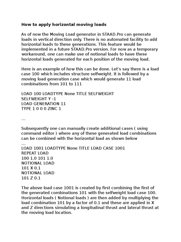 How To Apply Horizontal Moving Loads | PDF | Computers