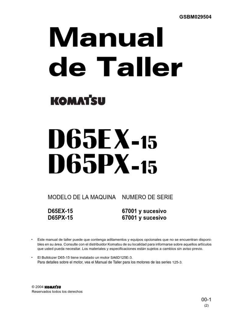 D65-15 Español PDF | PDF | Engranaje | Transmisión (Mecánica)