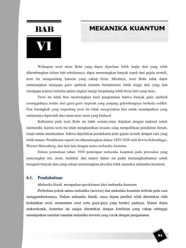 Bab Vi Mekanika Kuantum | PDF
