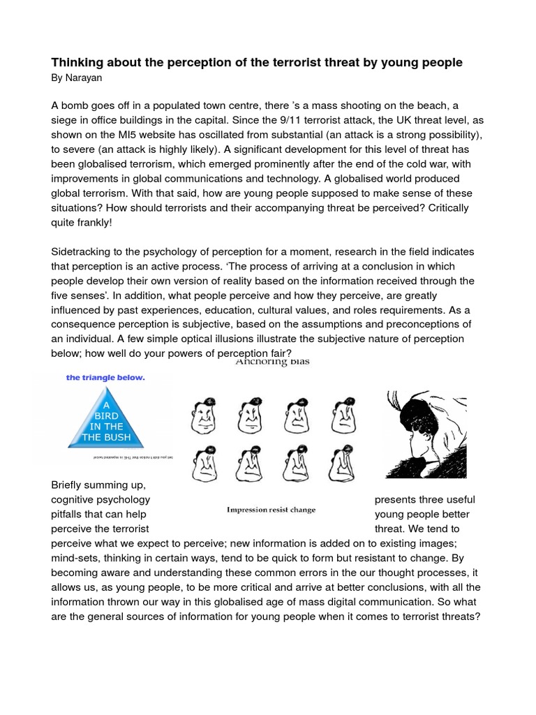Thinking About The Perception of The Terrorist Threat by Young People ...