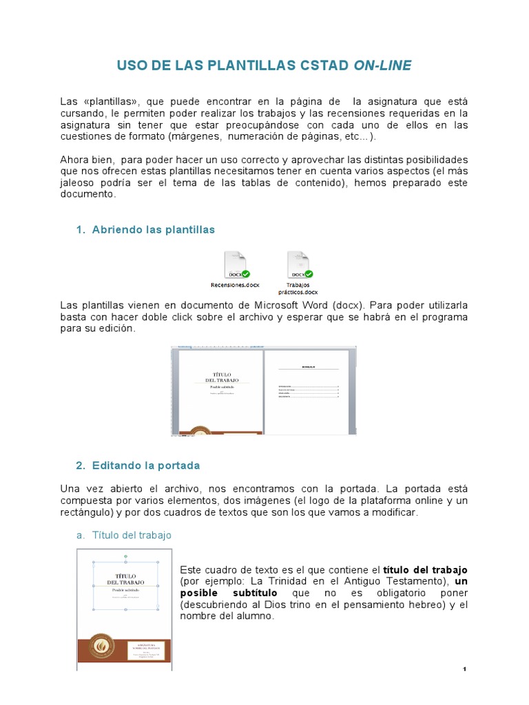 Uso de Las Plantillas CSTAD Online | PDF | Software | Informática y ...