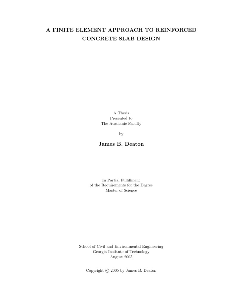 Finite Element Approach Concrete Slab Design | PDF | Finite Element ...