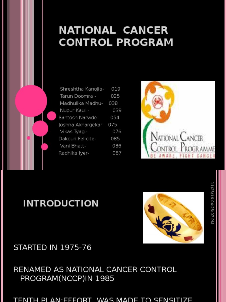 An Overview of India's National Cancer Control Program: Goals ...