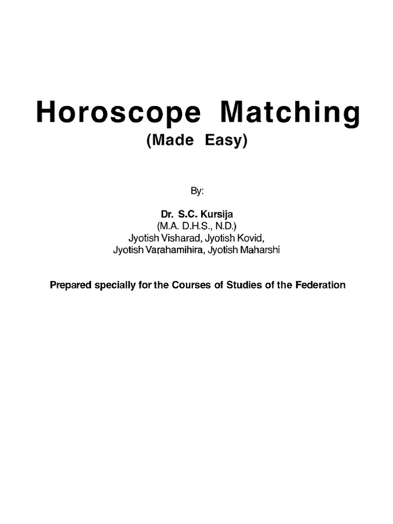 Jyotish Horoscope Matching Made Easy | PDF