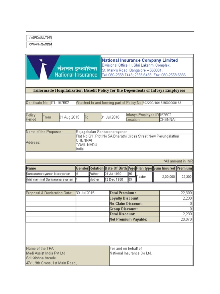 National Insurance Policy Details PDF | PDF | Social Science