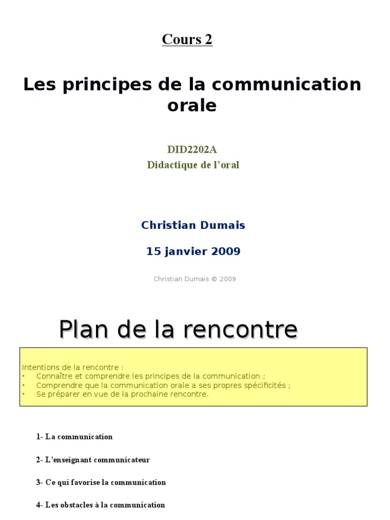 Les Principes de La Communication Orale Pour Les Etudiants | la ...