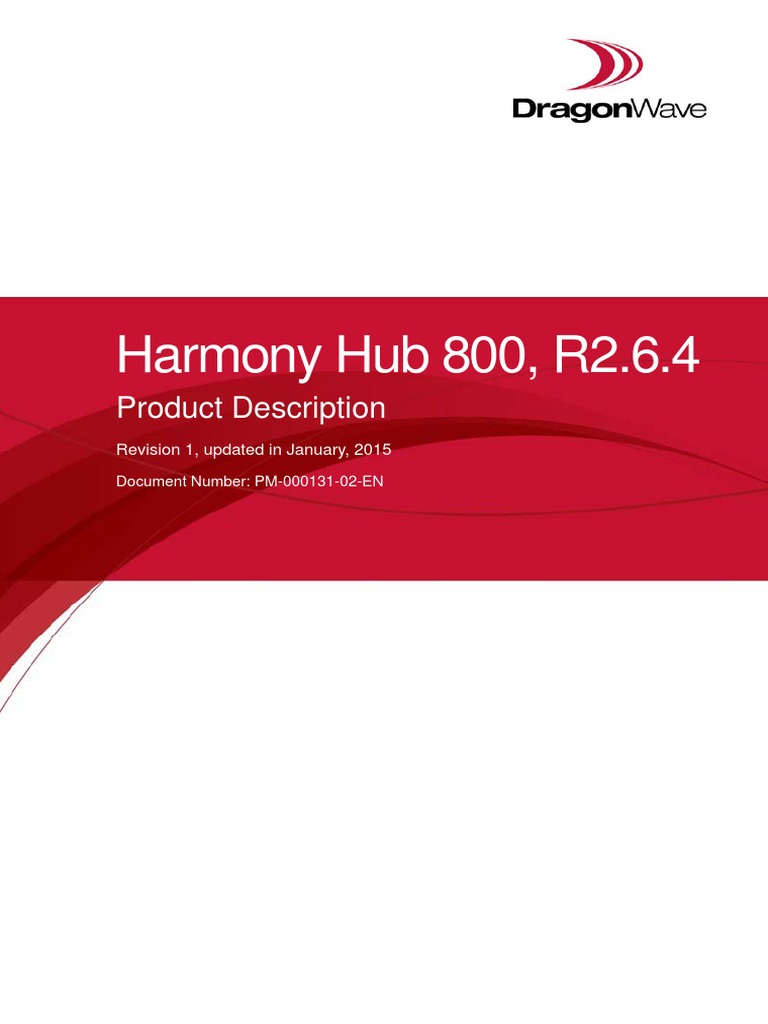 Harmony Hub 800, R2.6.4, Product Description, Revision 1 | PDF
