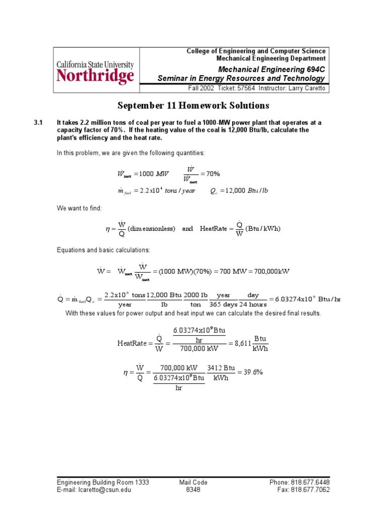 September 11 Homework Solutions: Mechanical Engineering 694C Seminar in ...