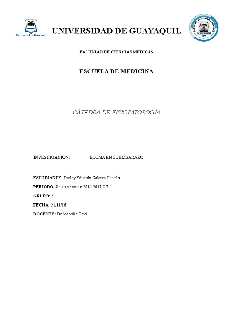 Edema en El Embarazo | PDF | Edema | El embarazo