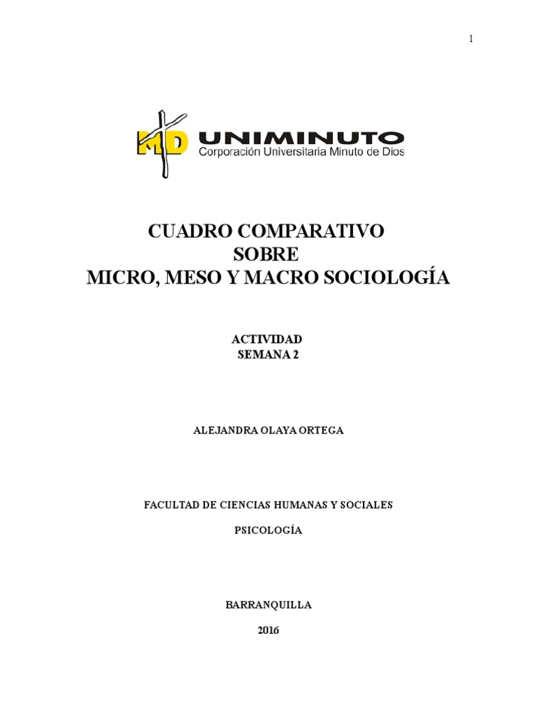 Cuadro Comparativo Macro, Meso y Micro | PDF | Sociedad | Sociología