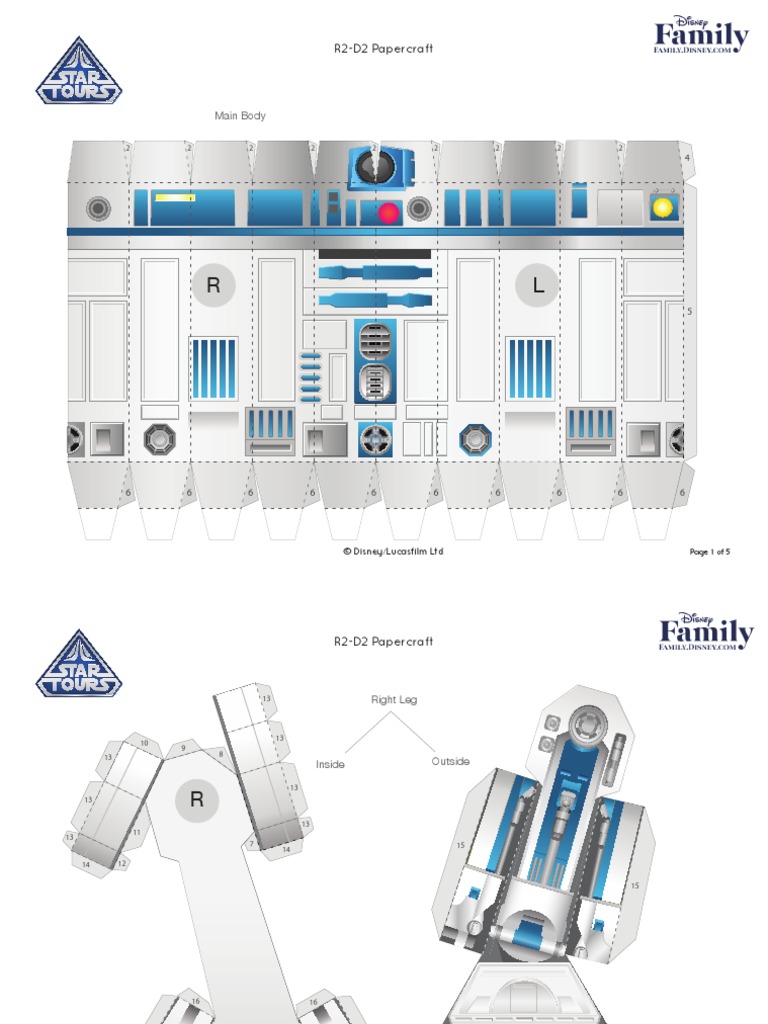 R2 D2 Papercraft Star Wars Star Tours Printable 0213 | PDF | Leisure