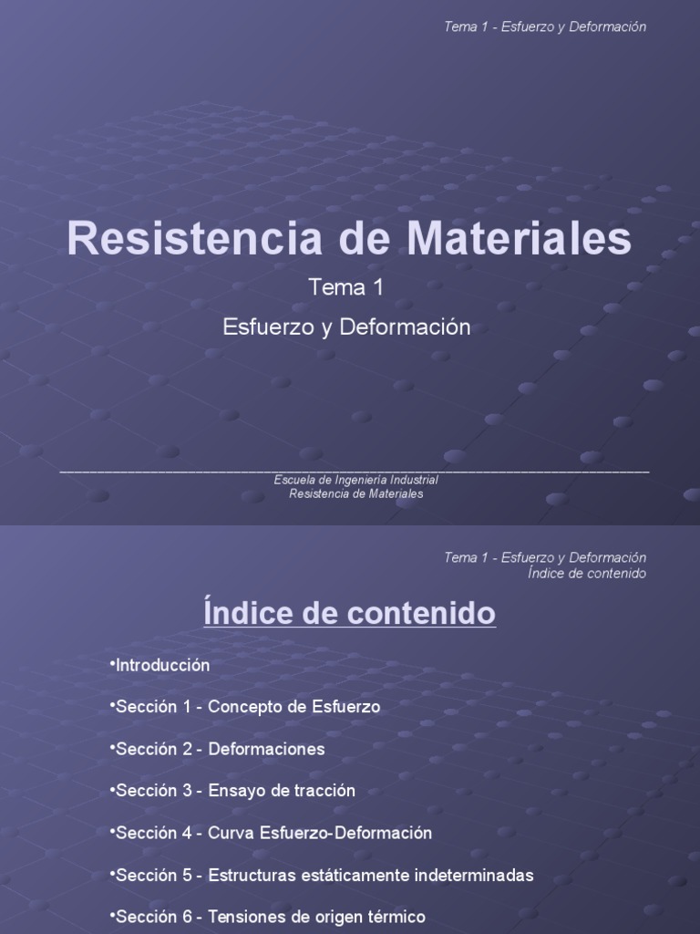 Resistencia de Materiales Tema 1 Parte 1 | Resistencia de materiales ...