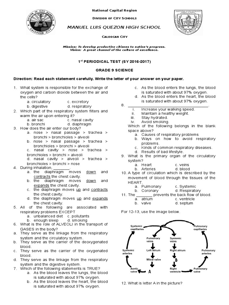 1st Periodical Test (Grade 9) | PDF | Dominance (Genetics) | Allele
