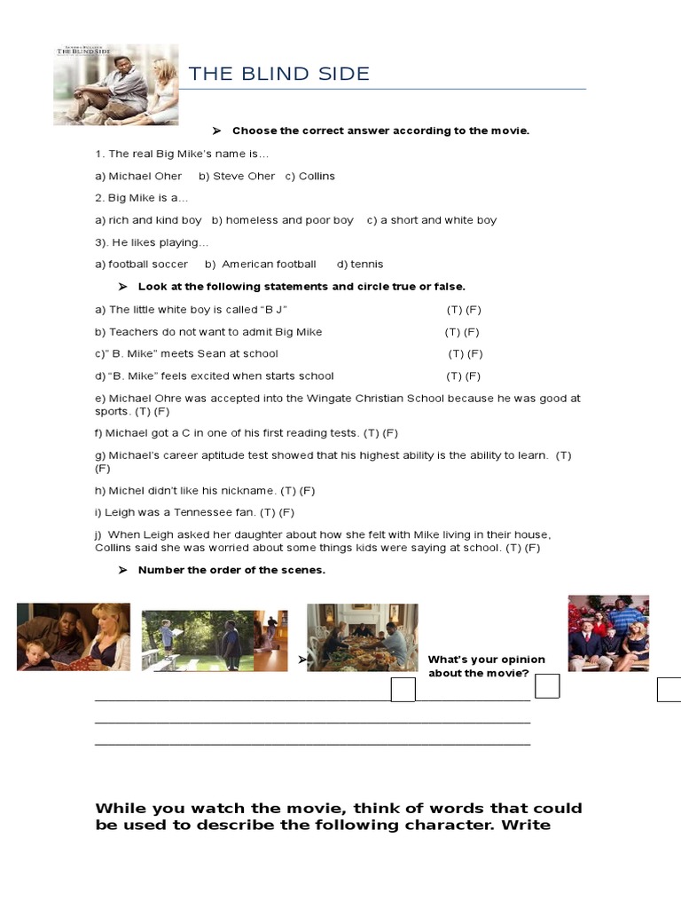 The Blind Side Movie Useful Worksheet | PDF