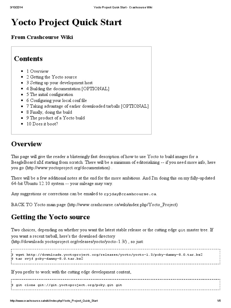 Yocto Project Quick Start | PDF | Booting | Utility Software