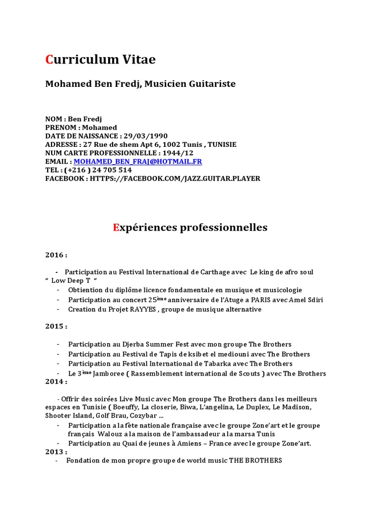 CV Jackie | PDF | Entertainment | Performing Arts