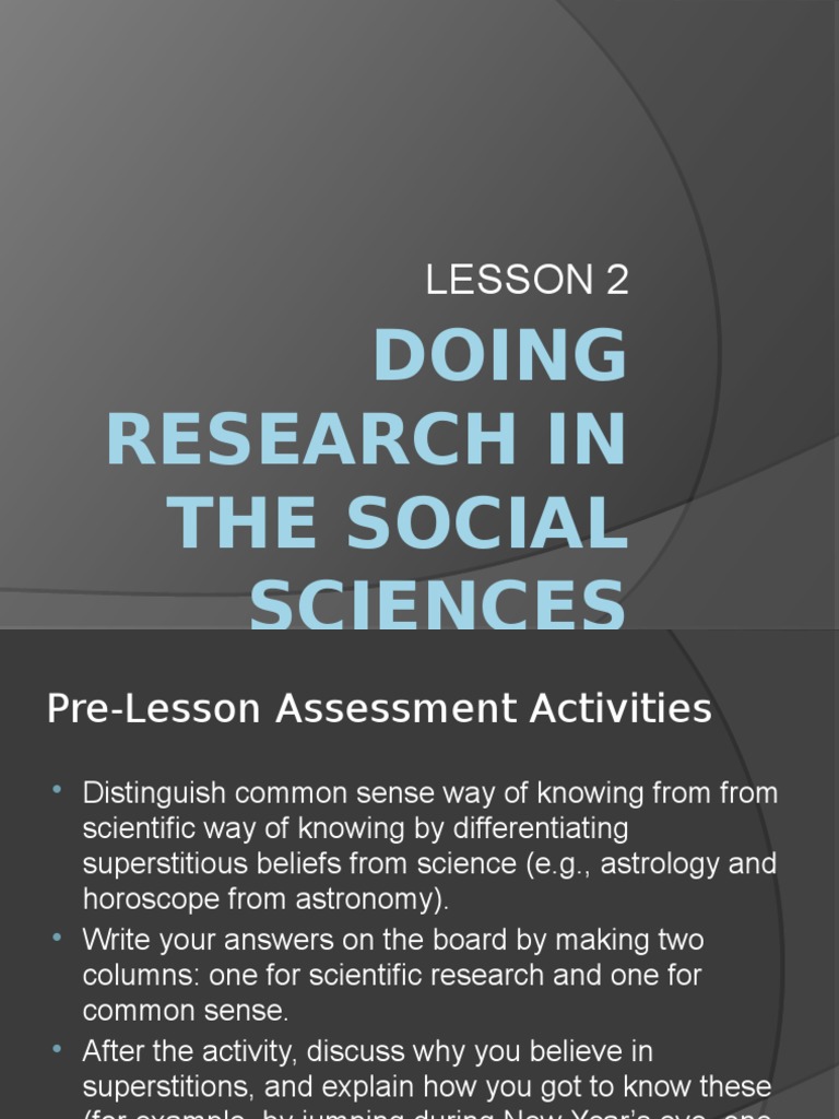 Lesson2 - Doing Research in The Social Sciences | PDF | Heliocentrism ...