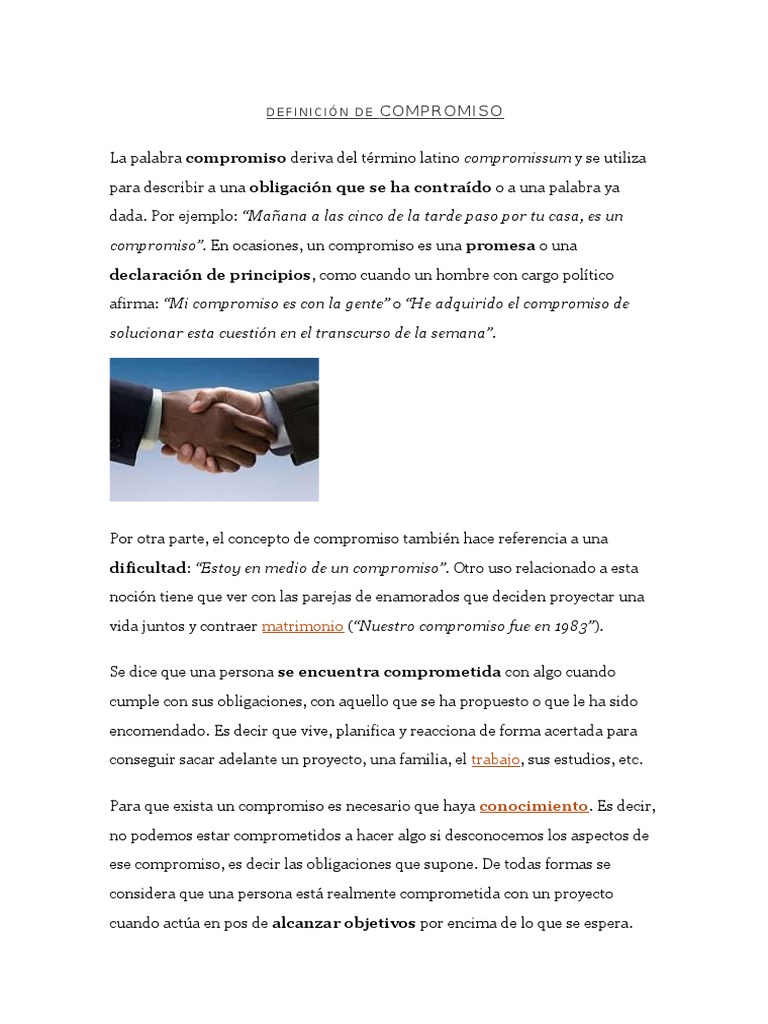 Definición de Compromiso | PDF | Familia | Sicología
