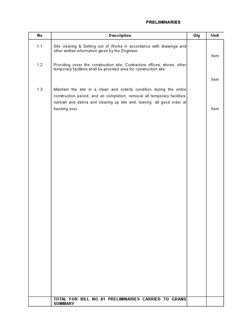 Sample BOQ | PDF | Masonry | Excavation (Archaeology)