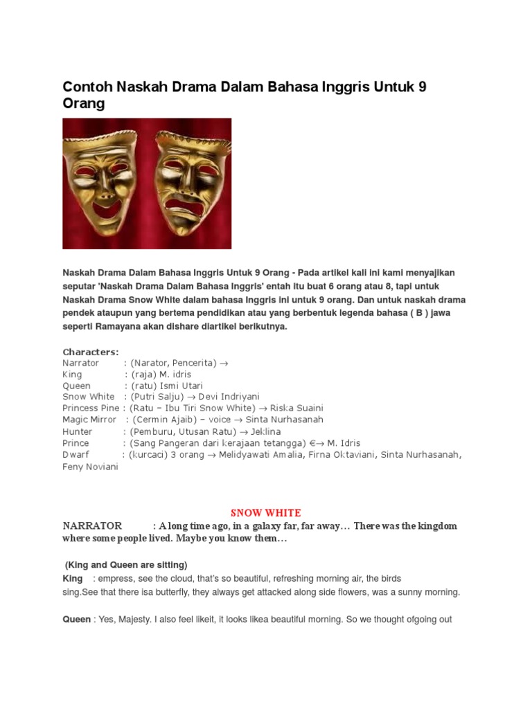 Contoh Naskah Drama Dalam Bahasa Inggris Untuk 9 Orang | PDF | Snow ...